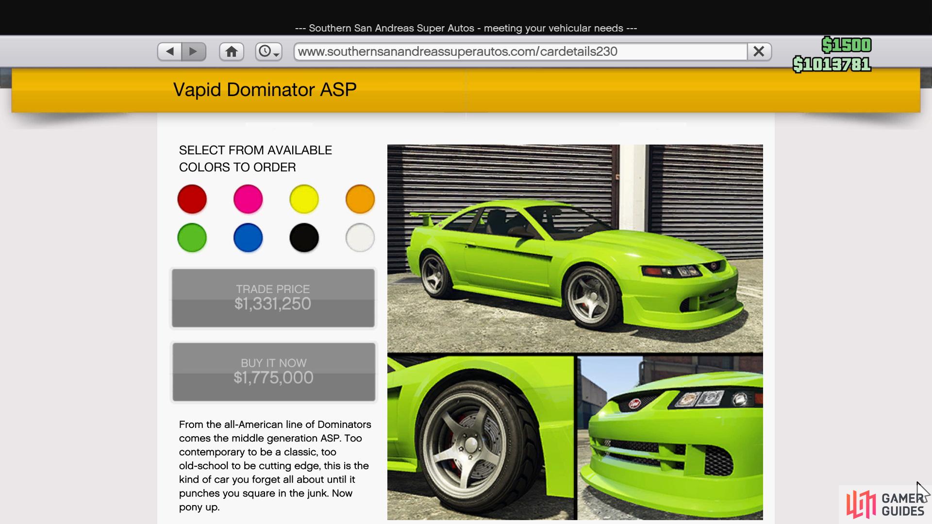 Vapid Dominator ASP - Vehicles - Los Santos Tuners DLC | Grand Theft ...