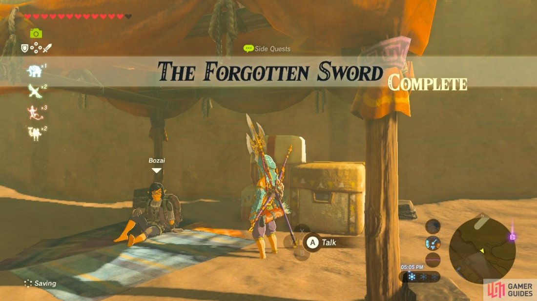 The Forgotten Sword - Wasteland Region - Side Quests | The Legend of ...