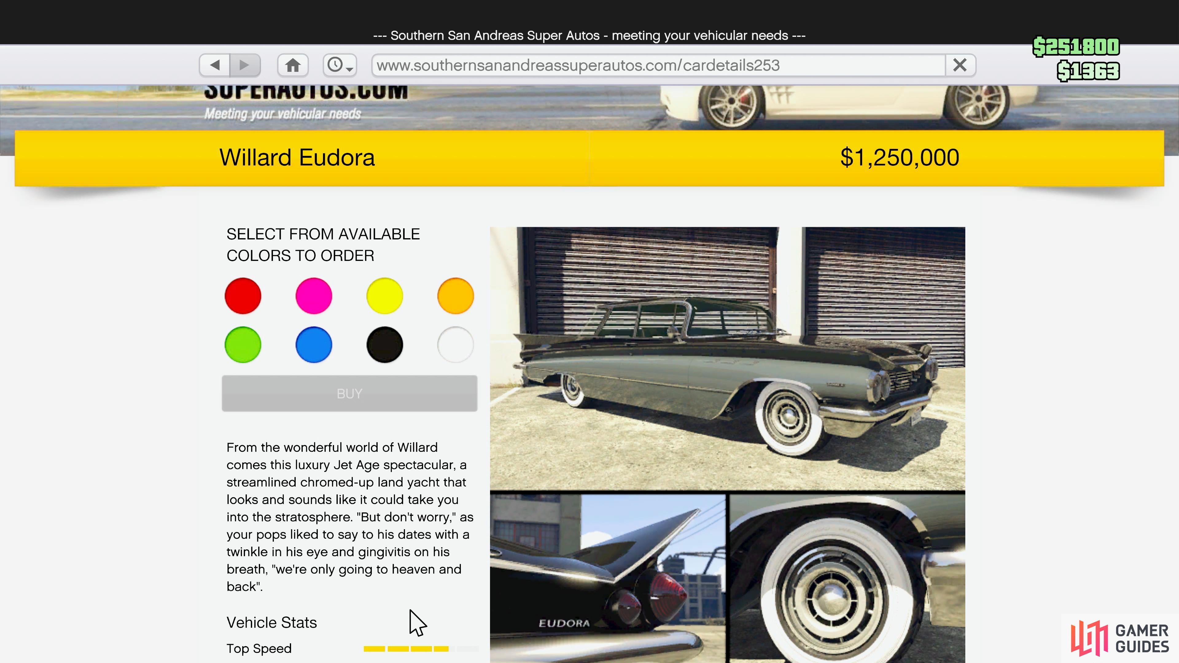 Willard Eudora Vehicles Los Santos Drug Wars DLC Grand Theft Auto