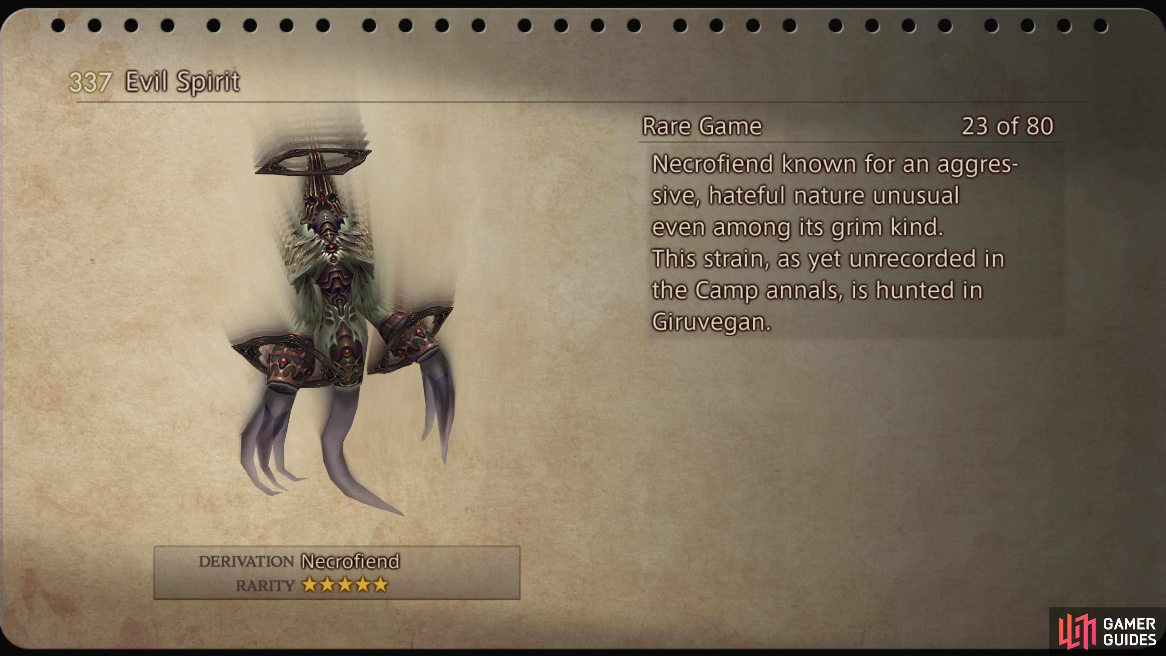 Evil Spirit Rare Enemies Great Crystal Final Fantasy XII The