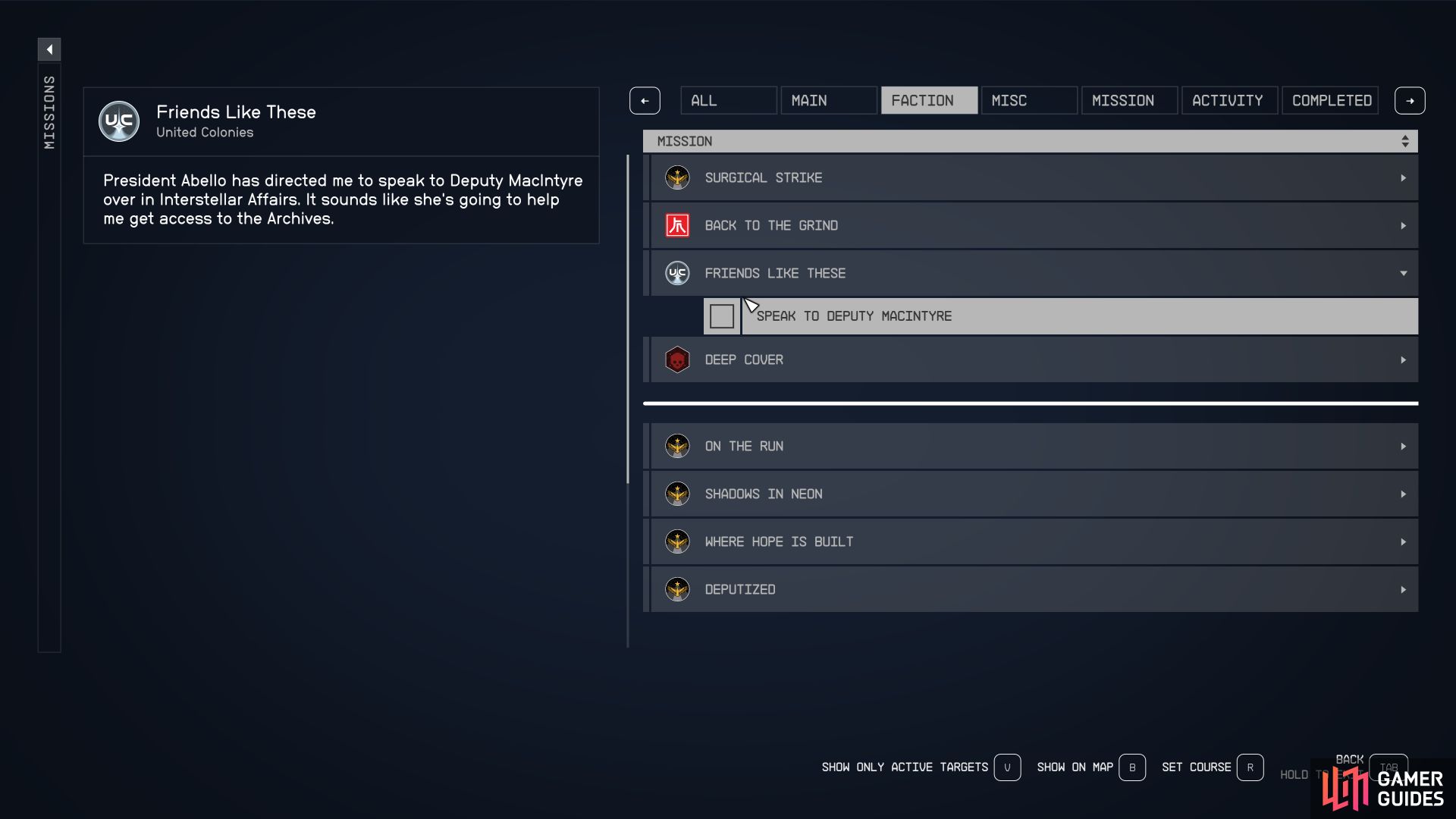 List of All UC Faction Quests - United Colonies - Factions | Starfield ...