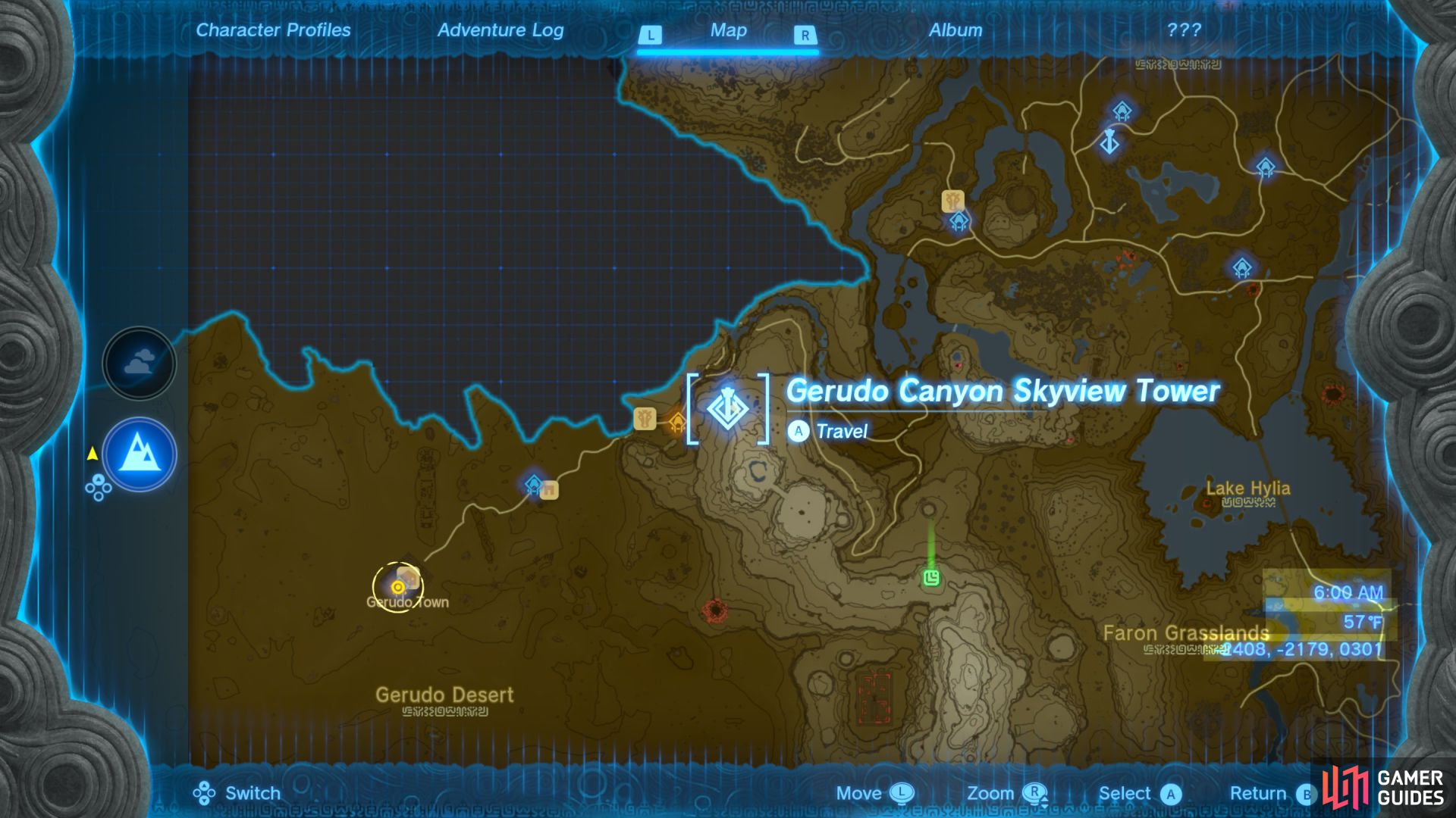 How to Activate Gerudo Canyon Skyview Tower - Gerudo Desert - Towers ...
