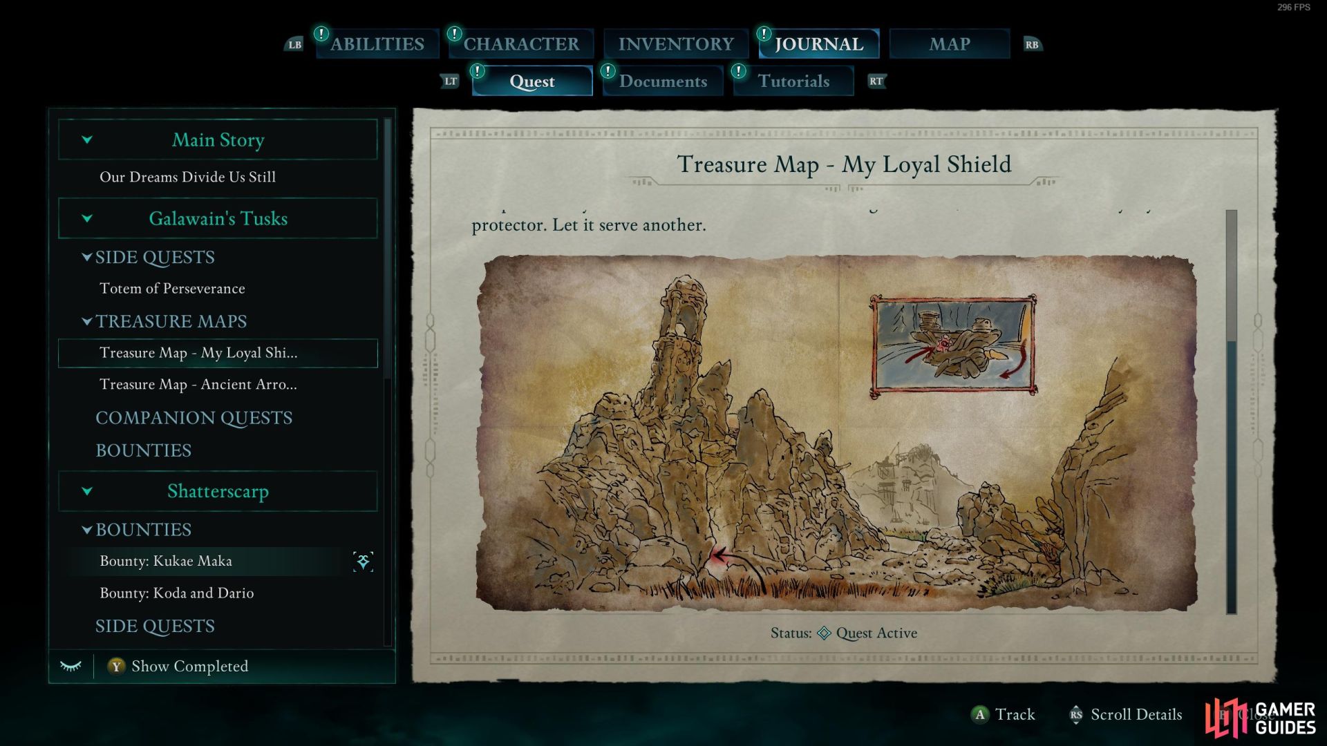 My Loyal Shield Treasure Map Walkthrough - Galawain's Tusks - Treasure ...