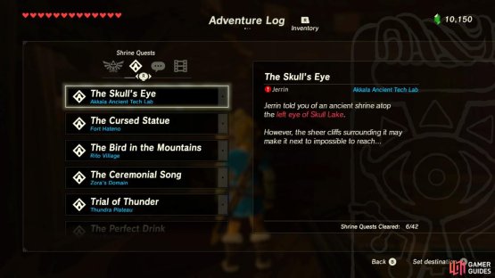 The Skull's Eye - Akkala Region - Shrine Quests | The Legend of Zelda ...